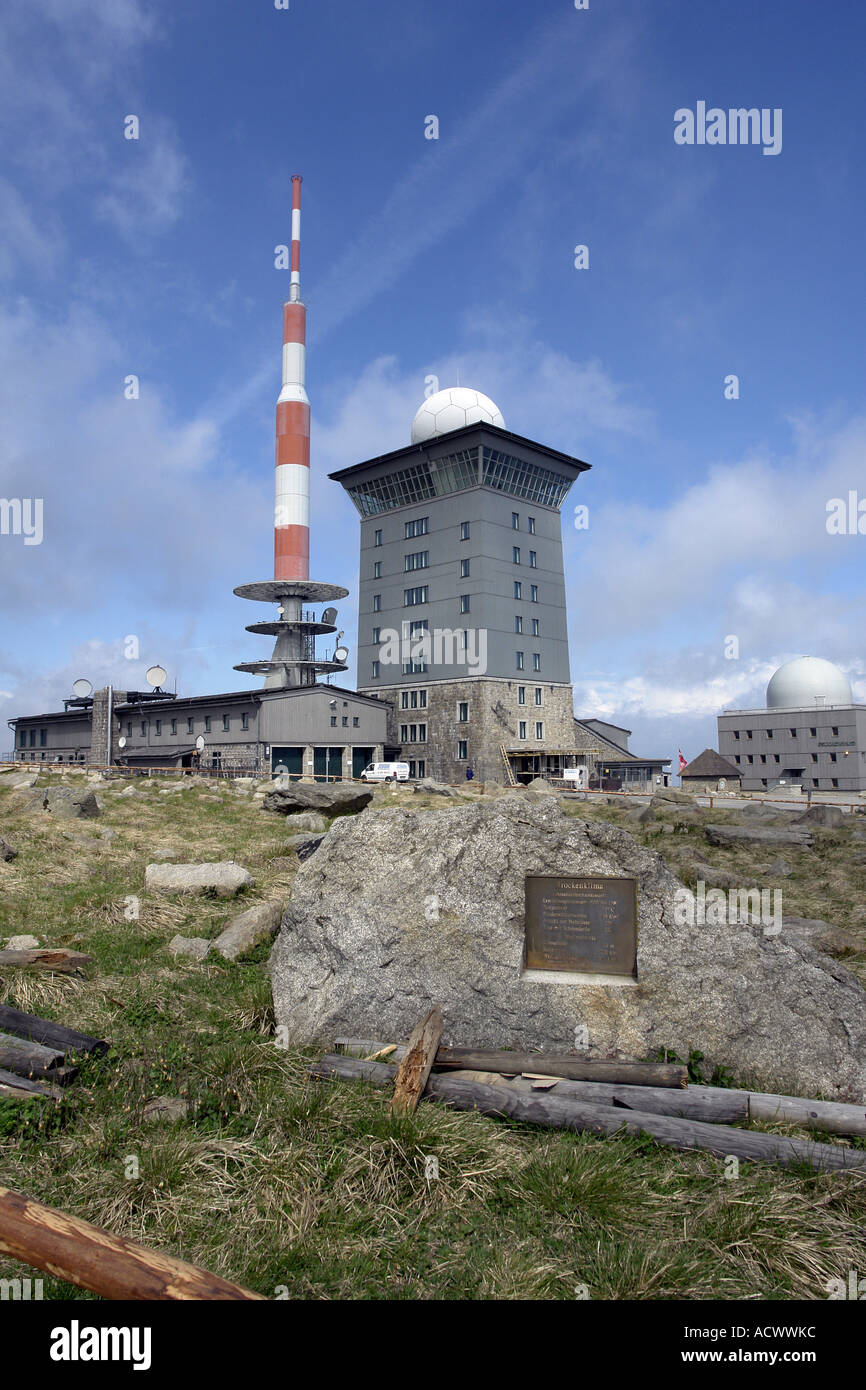 Buildings and installations on top of Brocken in the Harz Mountains ...