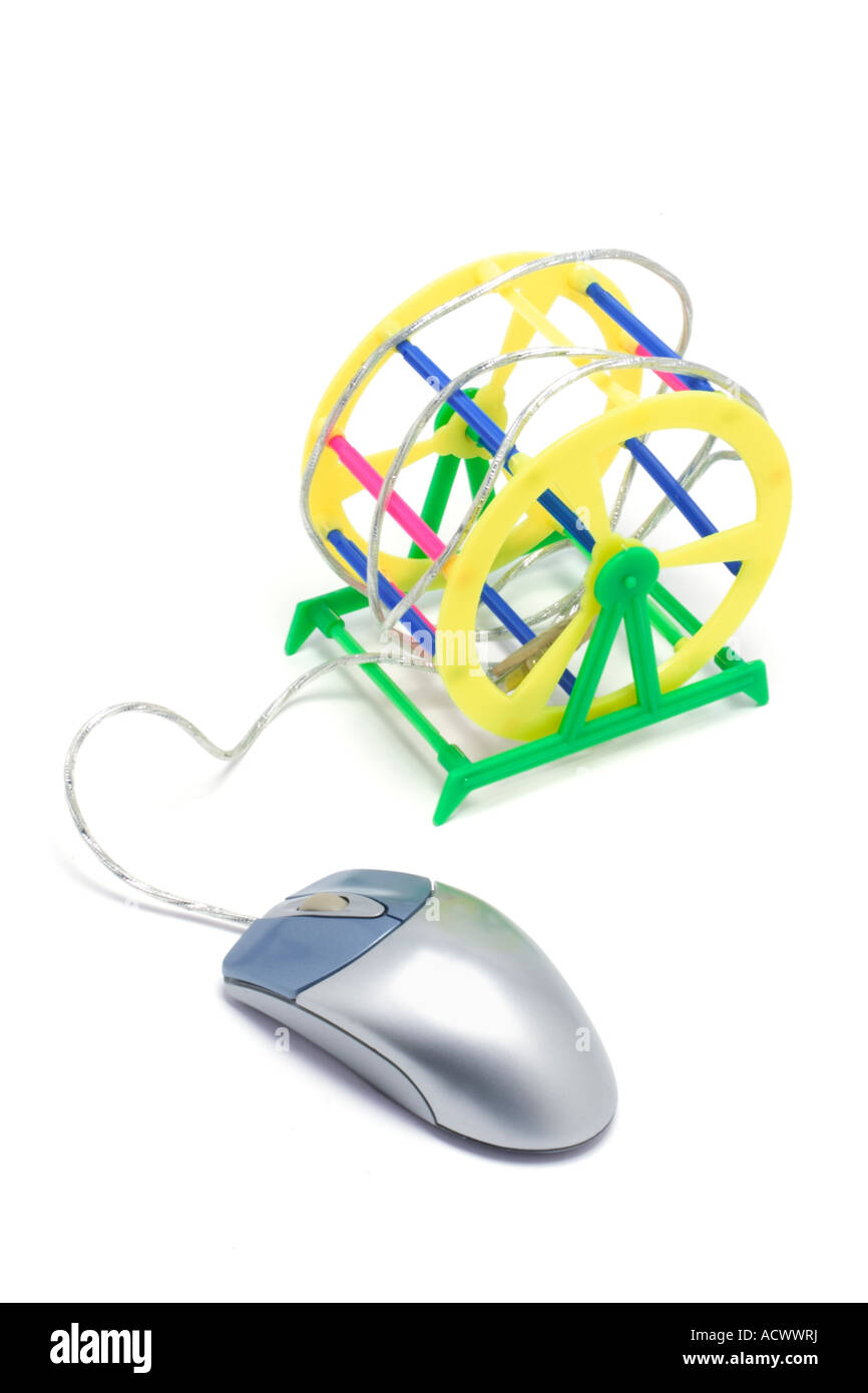 Pet Exercise Wheel and Computer Mouse Stock Photo - Alamy