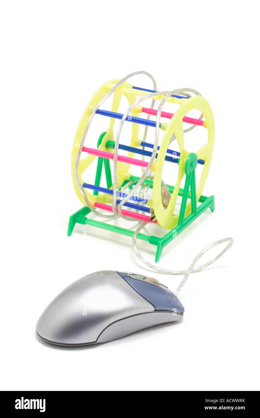 Pet Exercise Wheel and Computer Mouse Stock Photo - Alamy