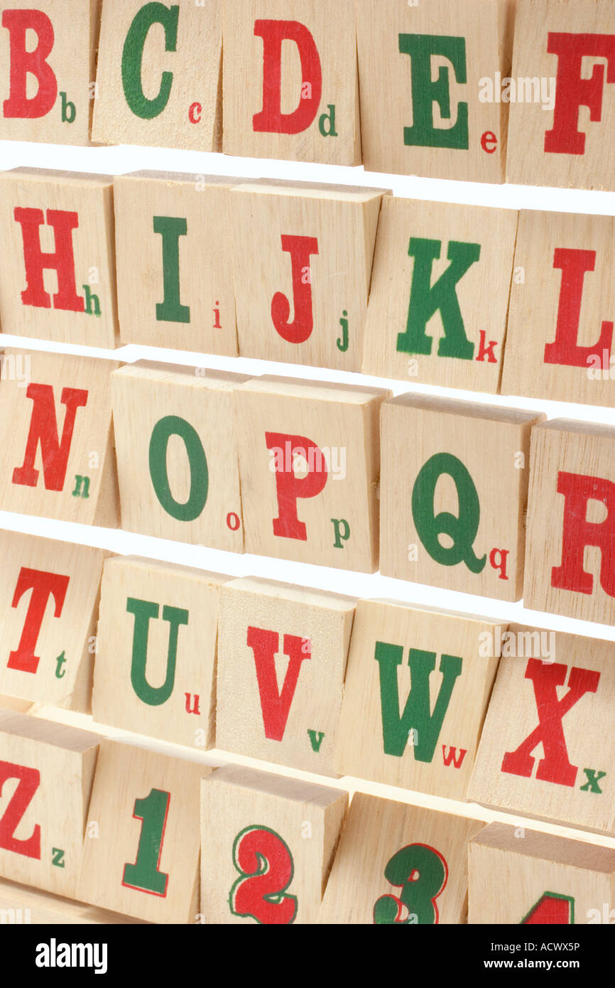 Wooden Alphabet Blocks Stock Photo - Alamy
