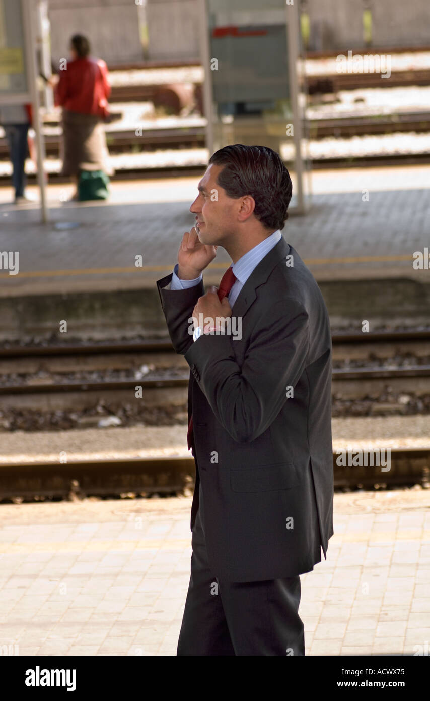 Editorial use only No model release young Italian business man talking ...