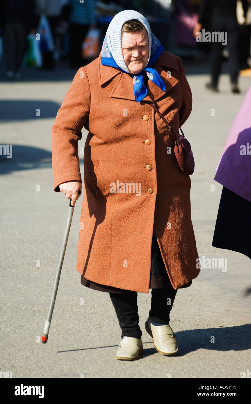 Estonia Baltic States Tallinn Capital City Old Woman at Balti Jaam ...