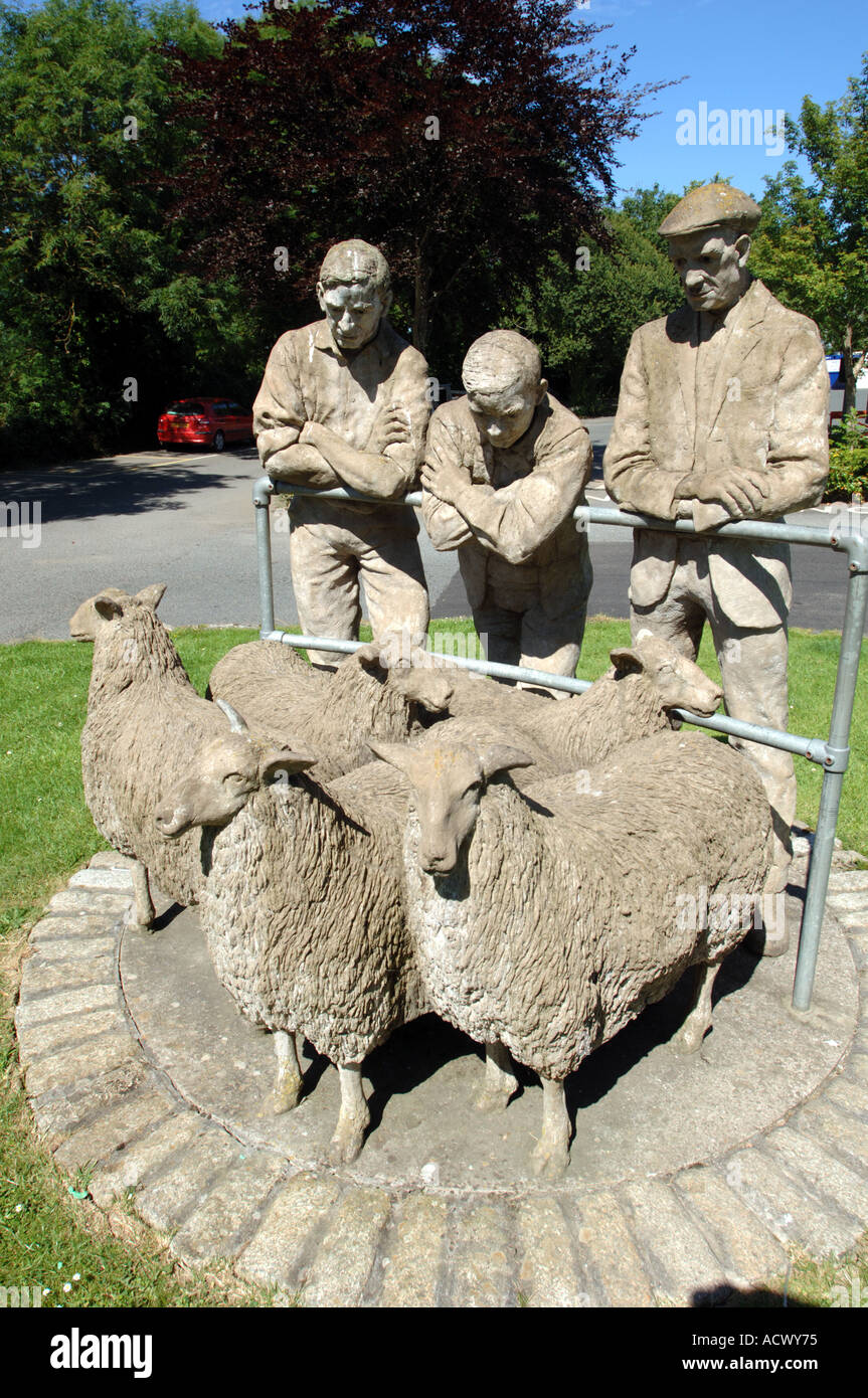 Shepherds and sheep statue, Hatherleigh, Devon England UK Stock Photo ...