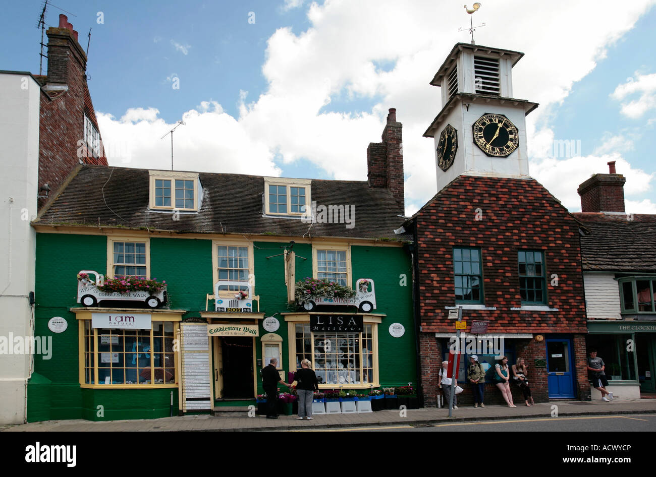 High Street, Steyning, UK featuring Cobblestone Walk and Clock Tower ...