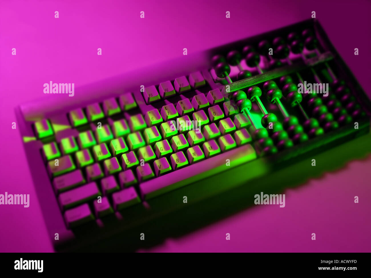 Abacus and computer Stock Photo - Alamy