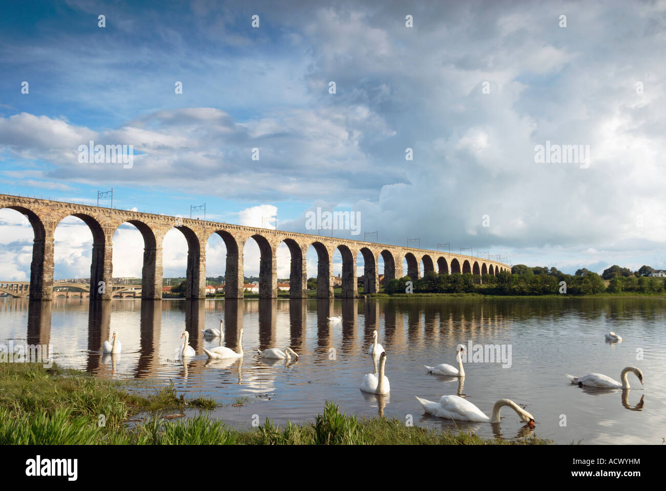 The "Royal Border Bridge" in Berwick upon Tweed in Northumberland ...