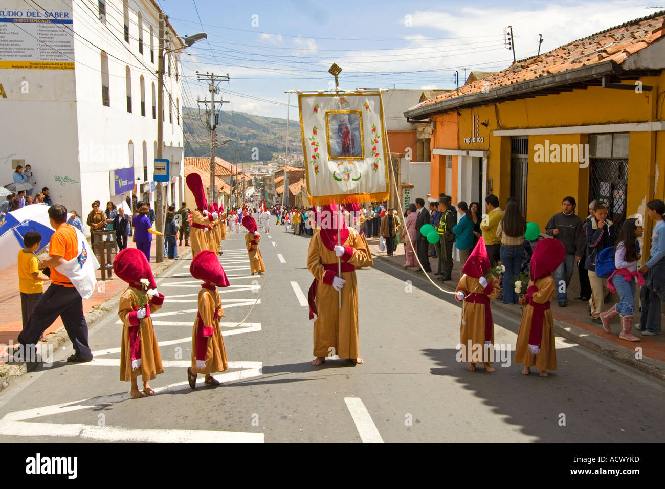 Easter Holy week's religious procession, Tunja, Boyacá, Colombia, South ...