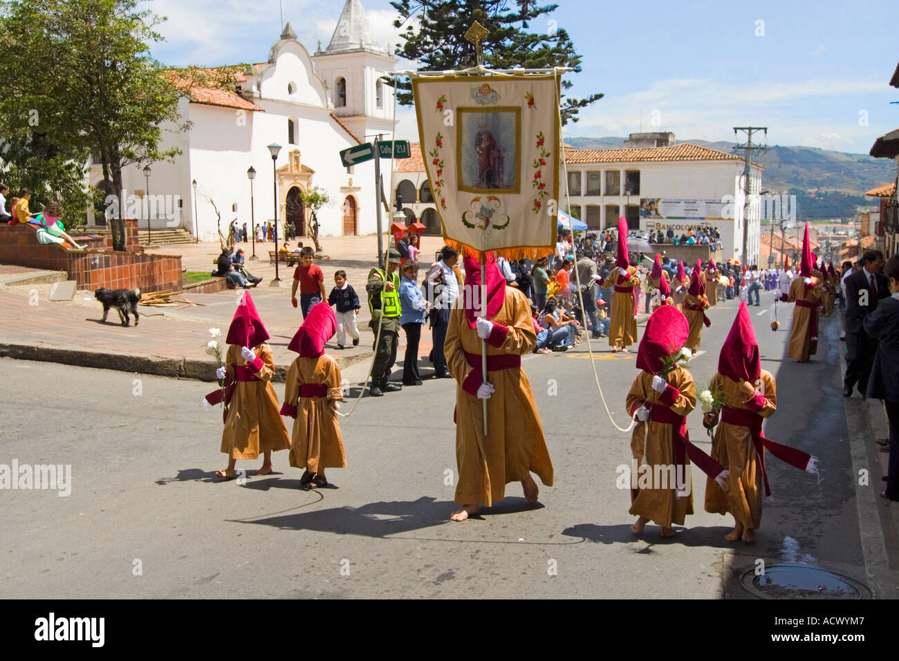Easter Holy week's religious procession, Tunja, Boyacá, Colombia, South ...