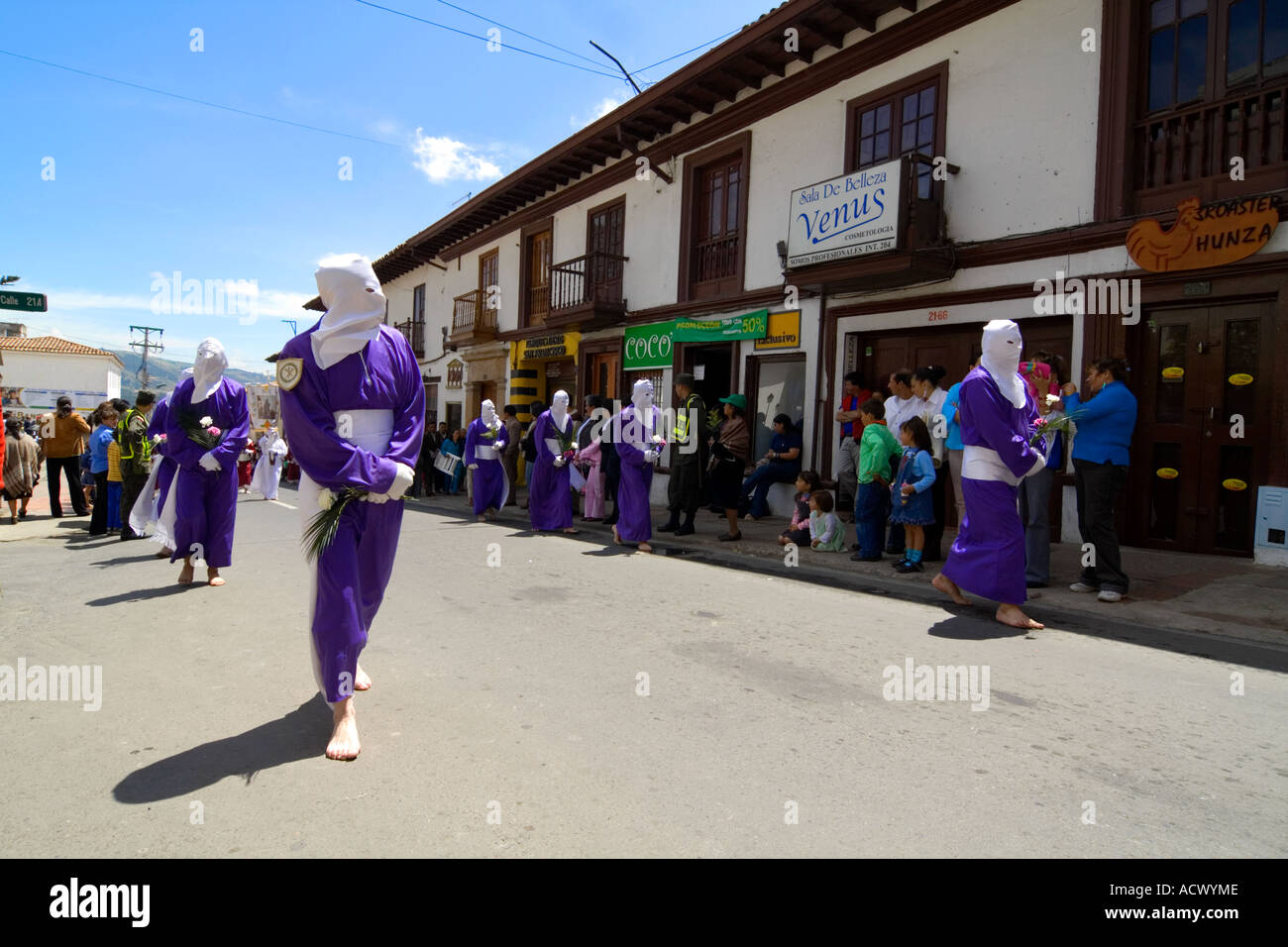 Easter Holy week's religious procession, Tunja, Boyacá, Colombia, South ...