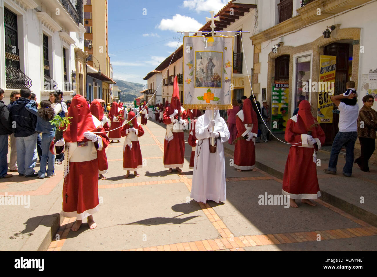 Easter Holy week's religious procession, Tunja, Boyacá, Colombia, South ...