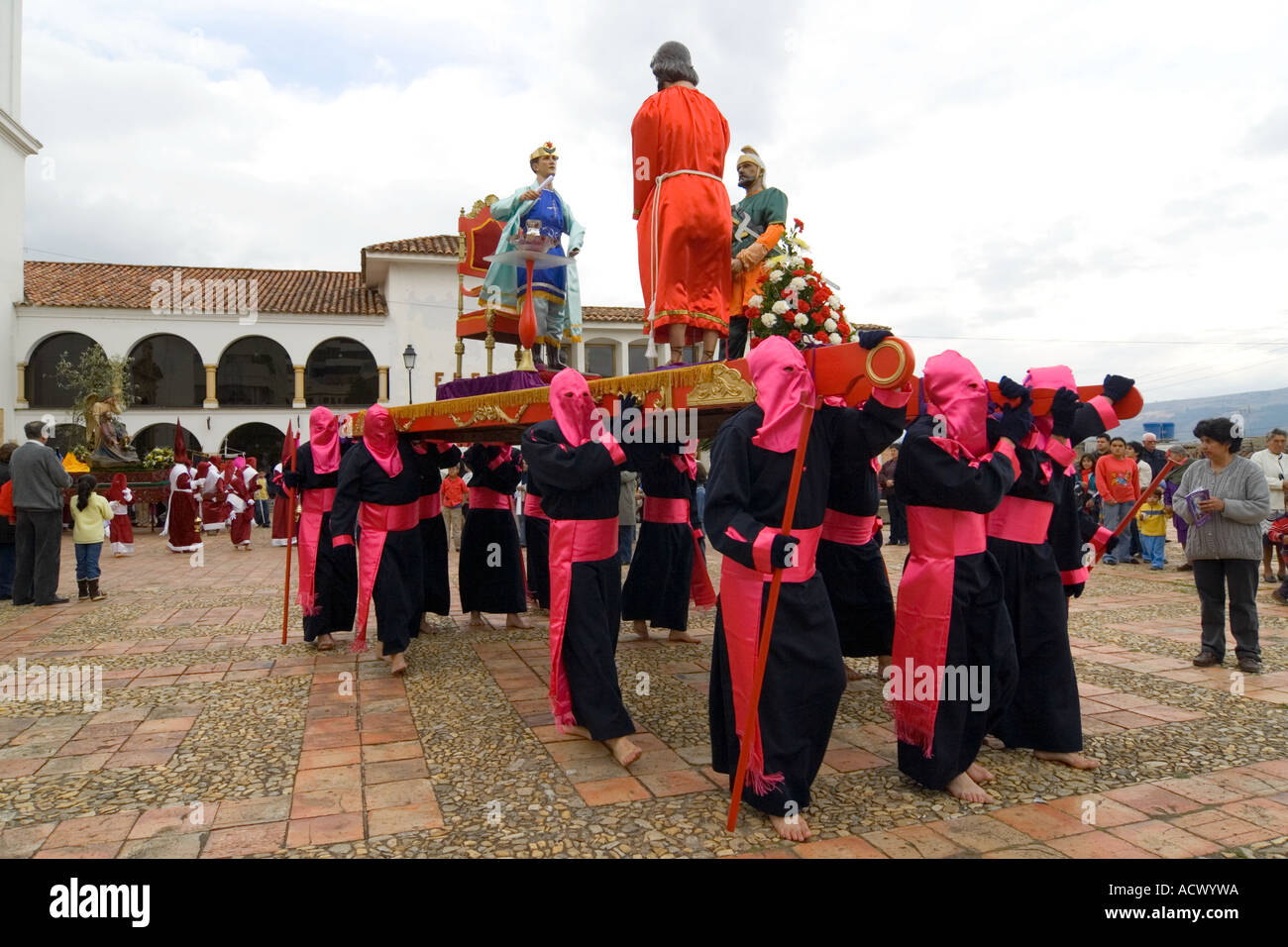 Easter Holy week's religious procession, Tunja, Boyacá, Colombia, South ...