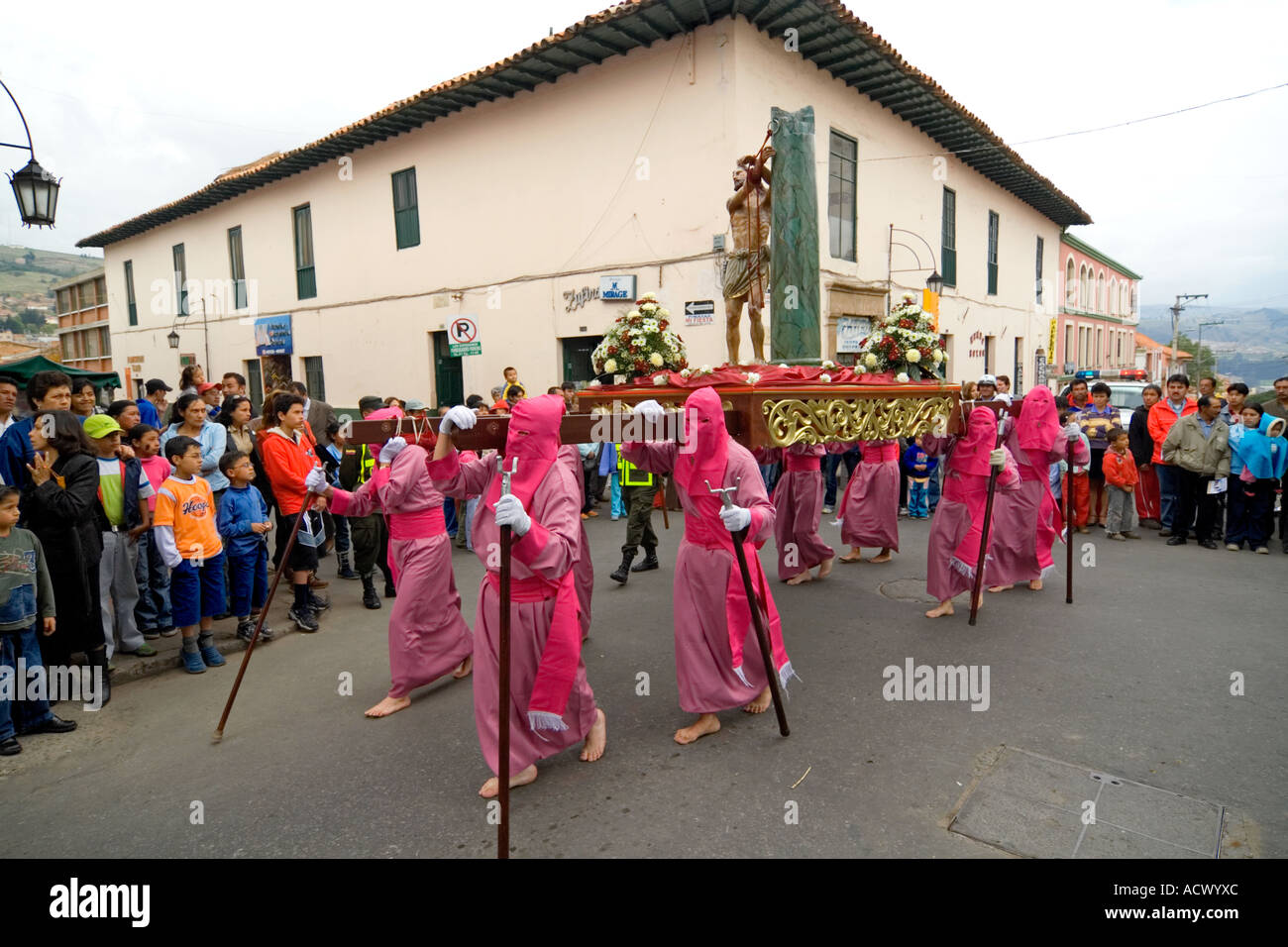 Easter Holy week's religious procession, Tunja, Boyacá, Colombia, South ...