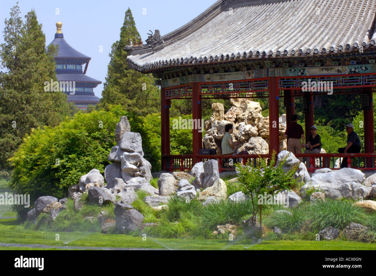 A pavilion in the Temple of Heaven Park in Beijing Stock Photo - Alamy