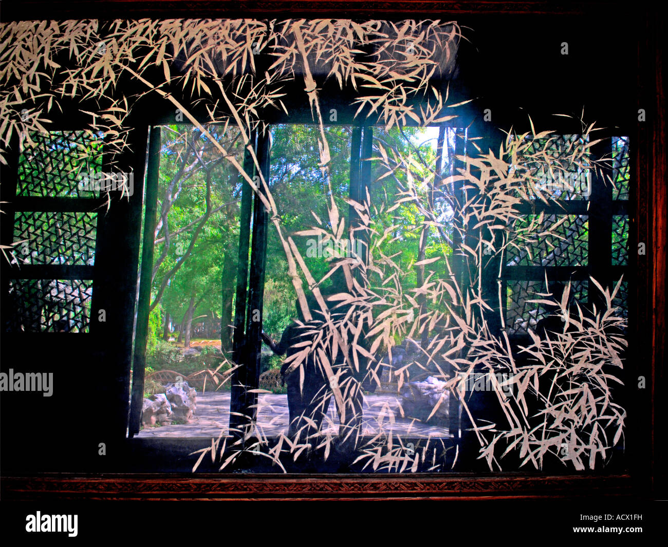 The Blue Wave Pavilion gardens in Suzhou, China Stock Photo - Alamy