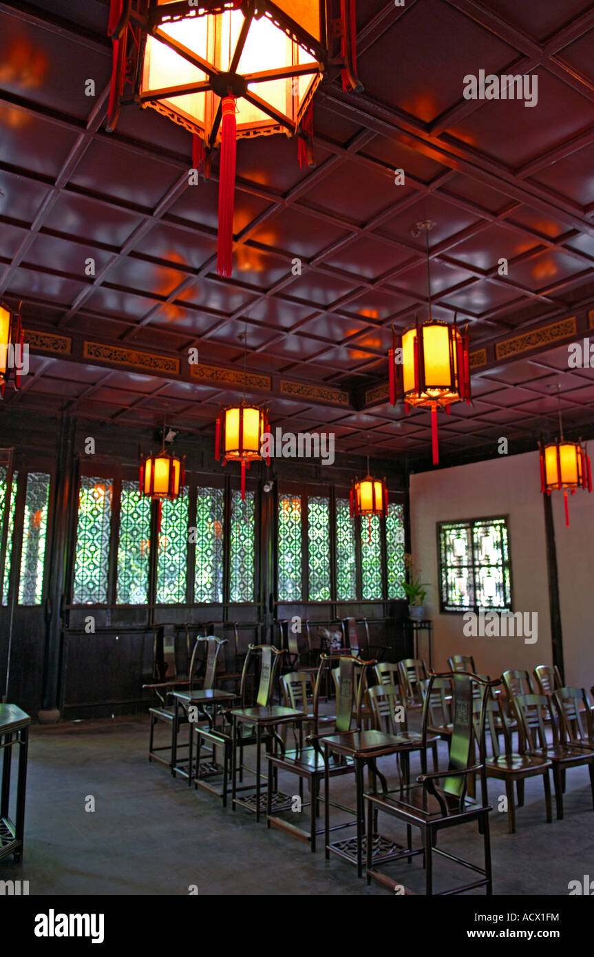 The Blue Wave Pavilion gardens in Suzhou, China Stock Photo - Alamy