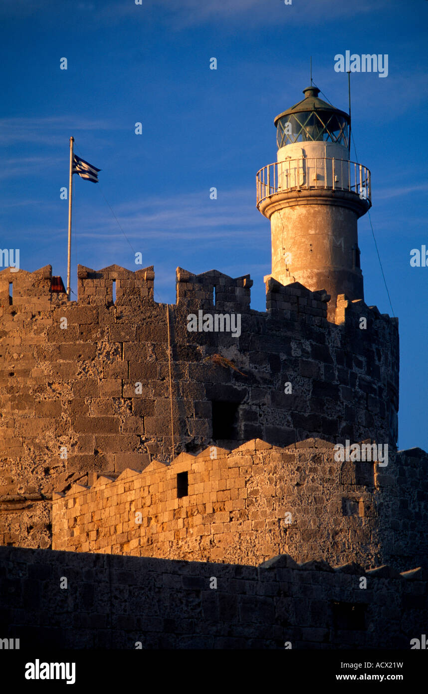 Rhodes Greece Fortress Of St Nicholas Stock Photo - Alamy