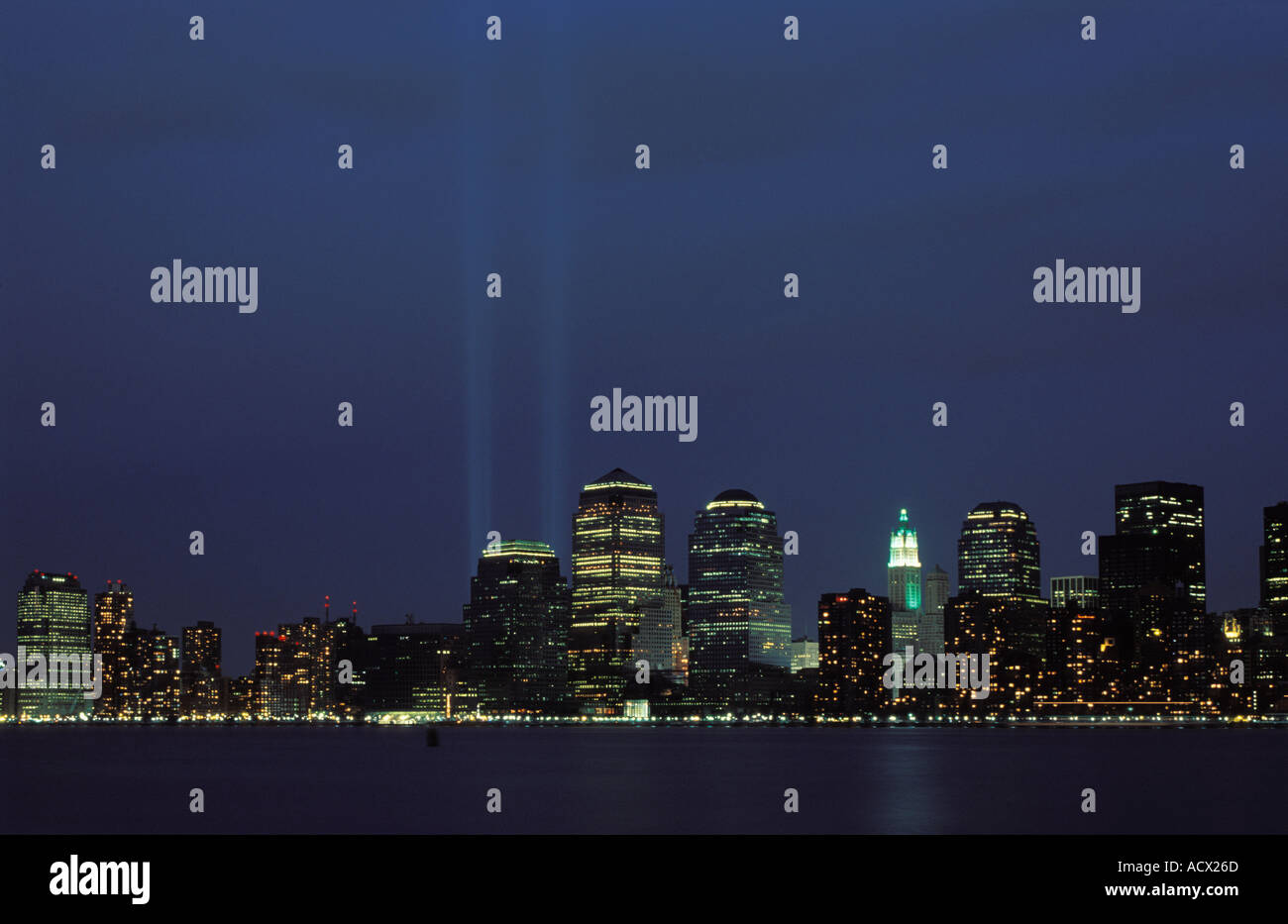 Tribute in Light beams memorial from former location of World Trade ...