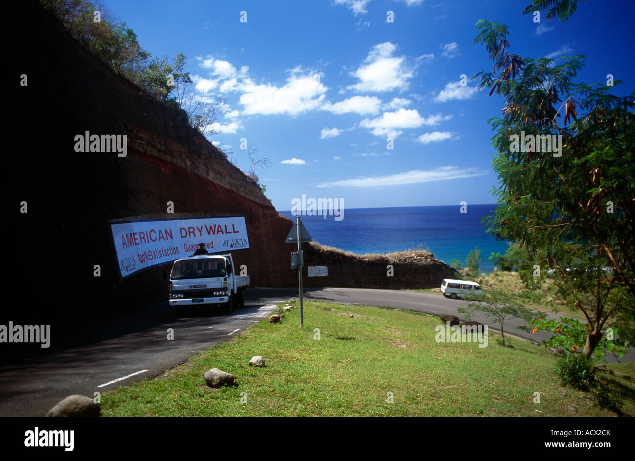 American Drywall Construction Sign Canaries St Lucia Stock Photo - Alamy