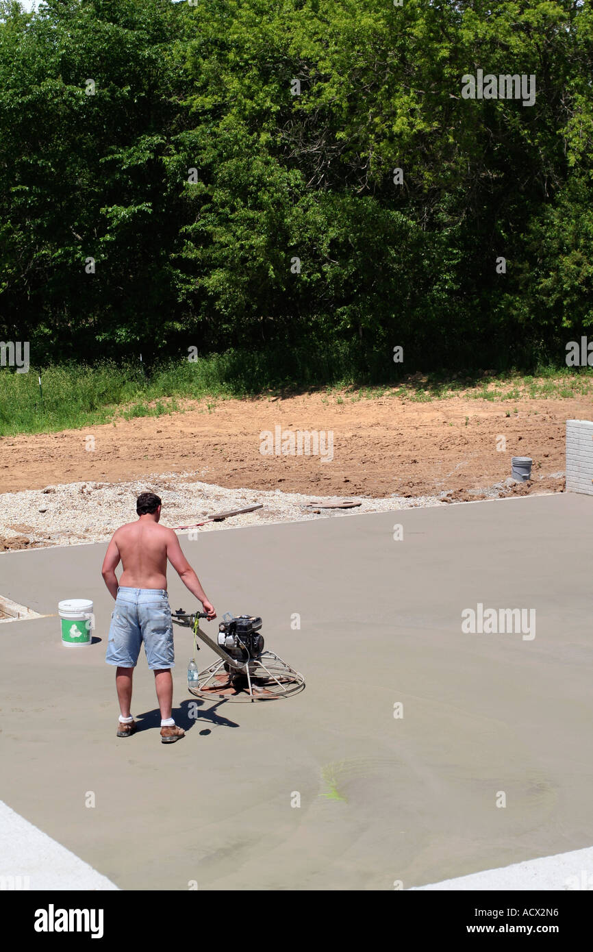 Power troweling concrete slab hi-res stock photography and images - Alamy