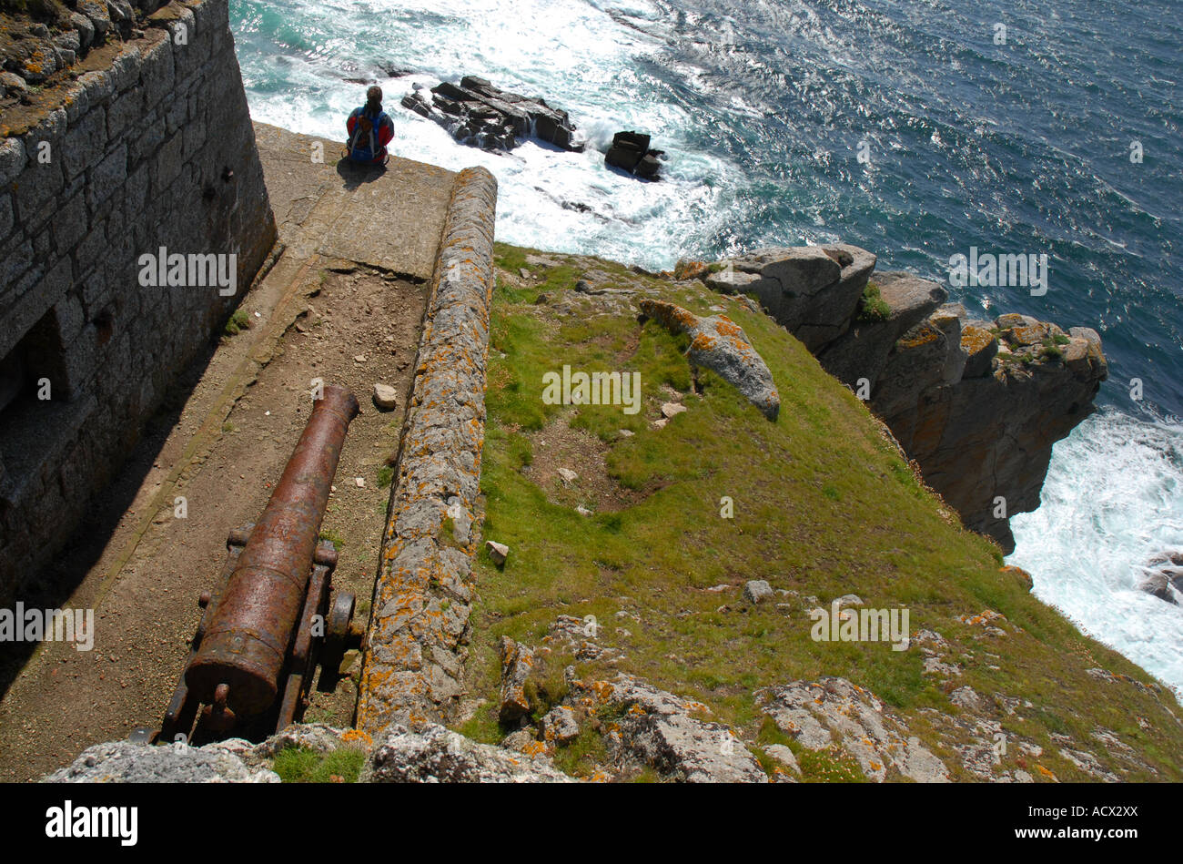 ''Battery Point', Old Lookout on the West Coast of Lundy Island Stock ...