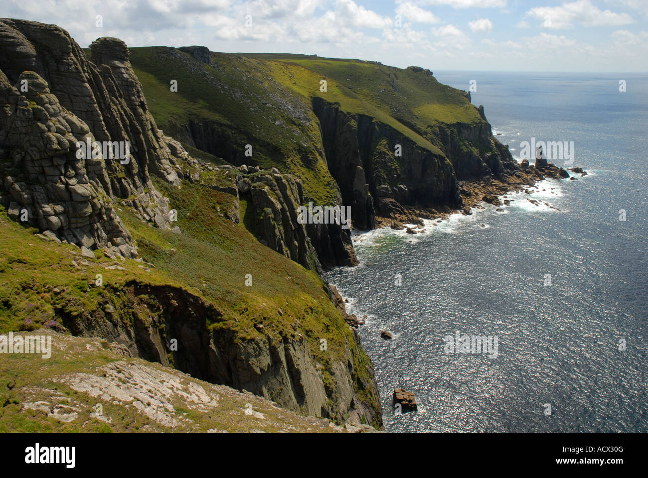 "The Cheeses" Rock formation west coast, Lundy island, UK Stock Photo ...