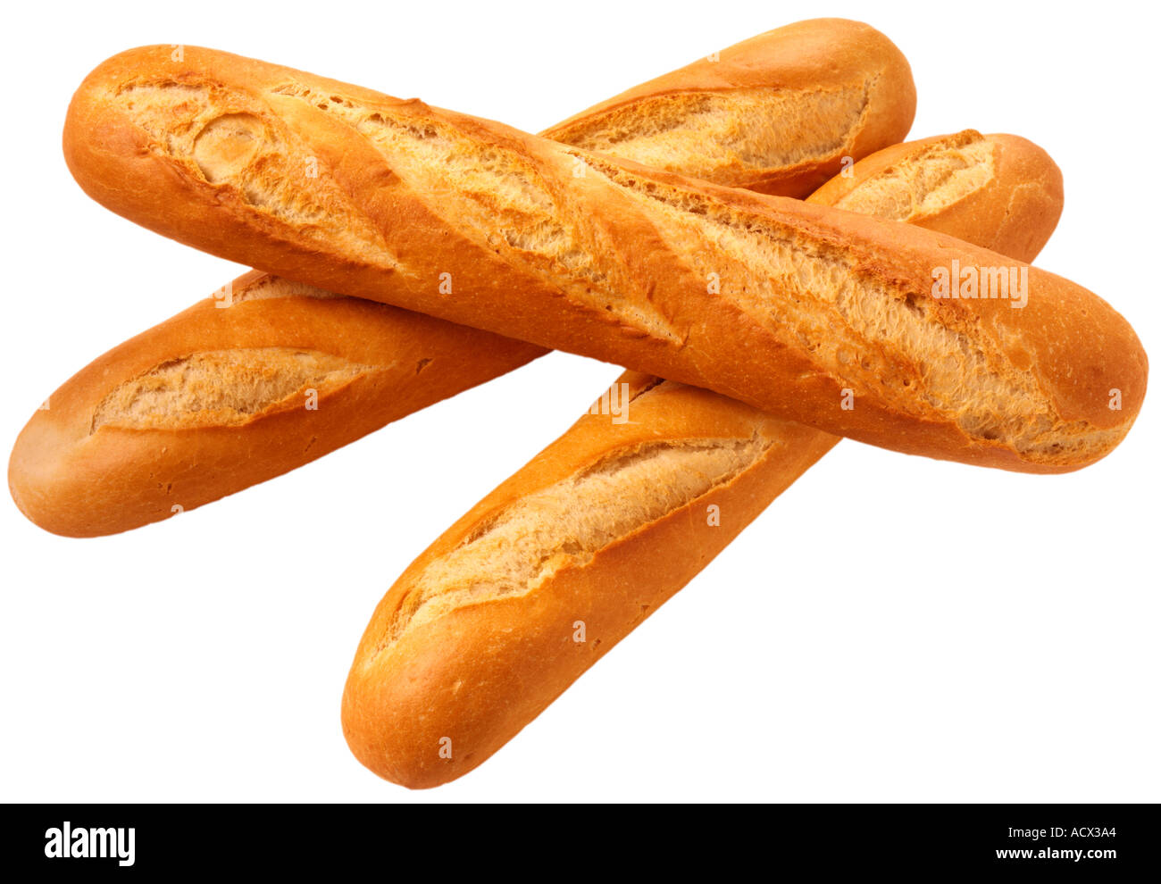 THREE FRENCH BREAD BAGUETTES CUT OUT Stock Photo - Alamy