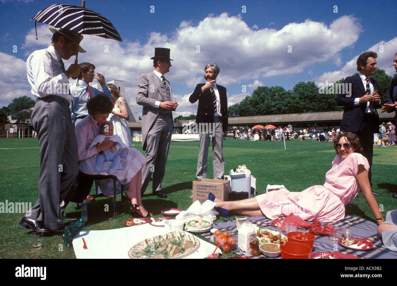 Posh English people. Harrovian at the Eton Harrow cricket match Lords ...