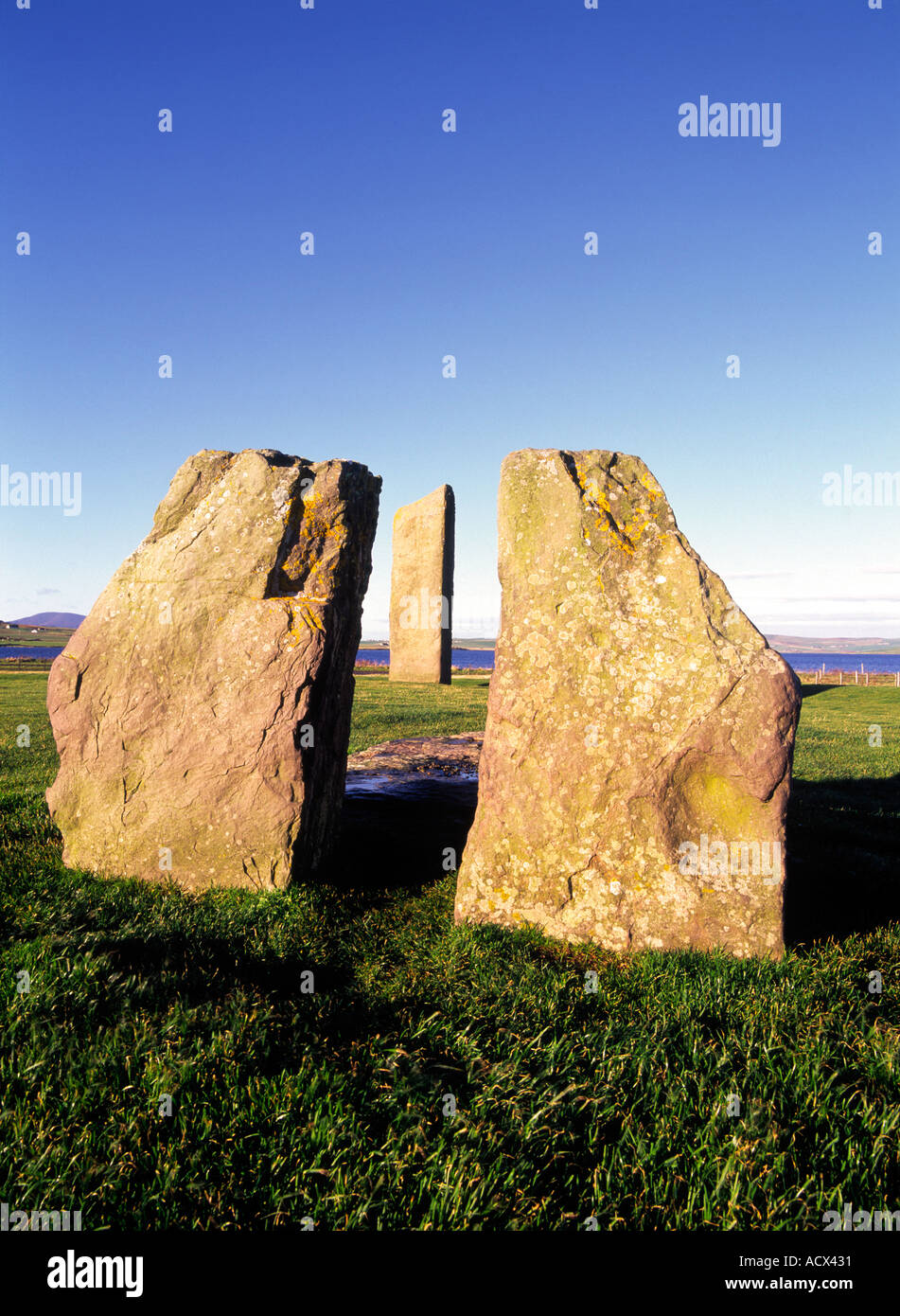 Stones of Stenness Neolithic stone circle Stenness Orkney Stock Photo ...
