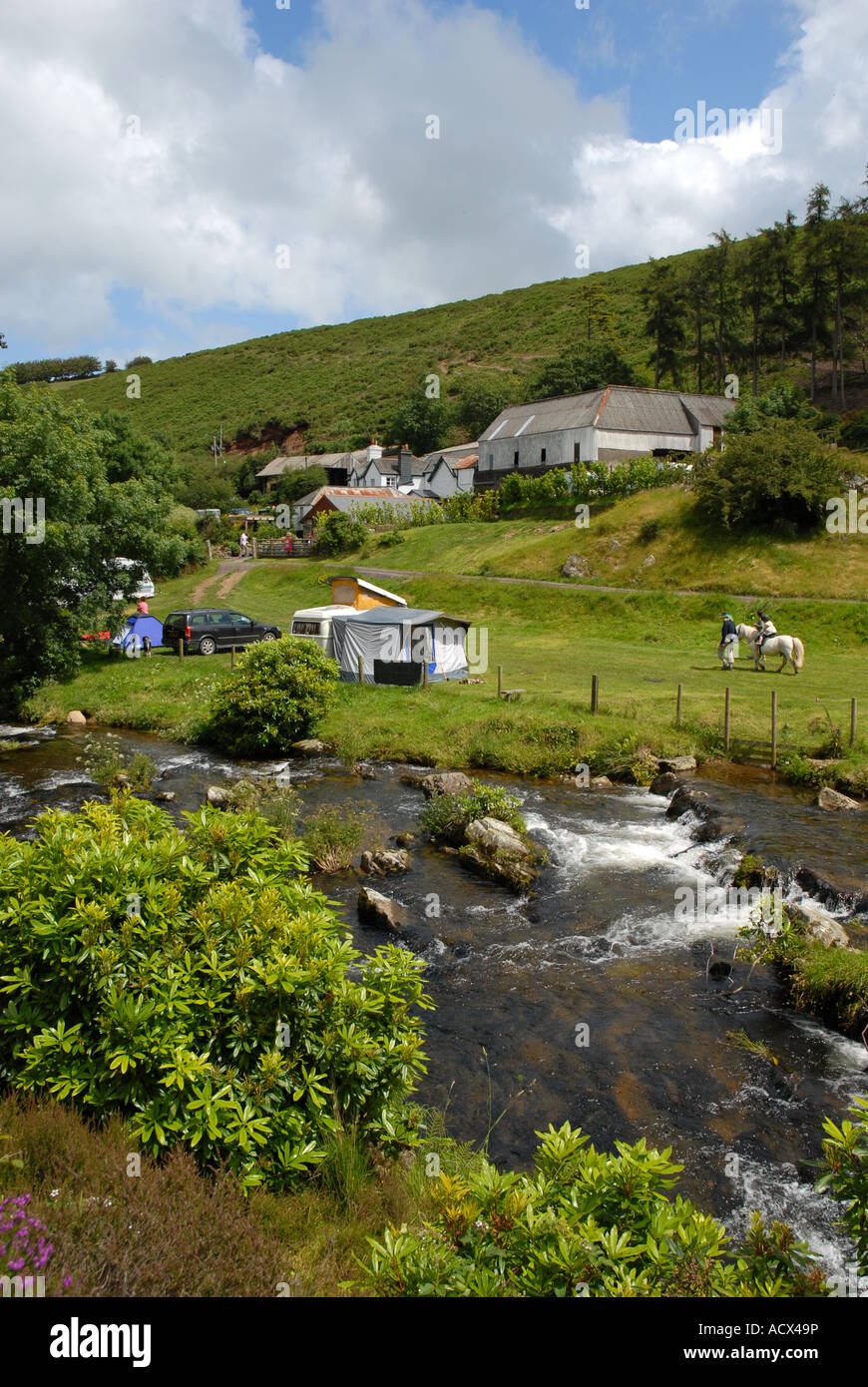 Cloud farm campsite in the Doone valley, Exmoor Stock Photo - Alamy