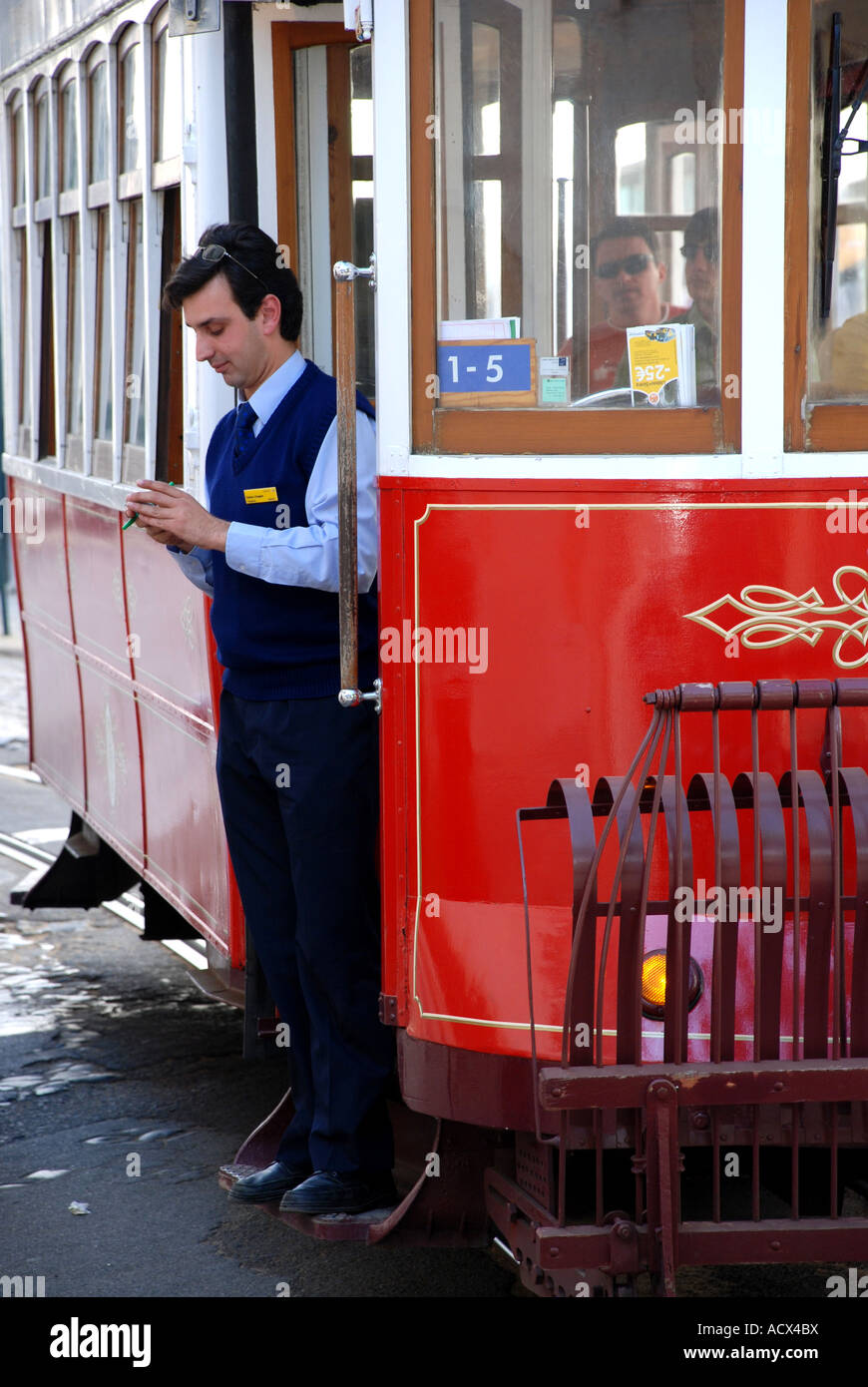Tram driver in Lisbon, Portugal Stock Photo - Alamy