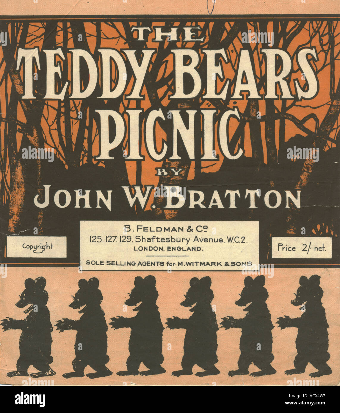 Music song sheet for The Teddy Bears Picnic 1907 Stock Photo - Alamy