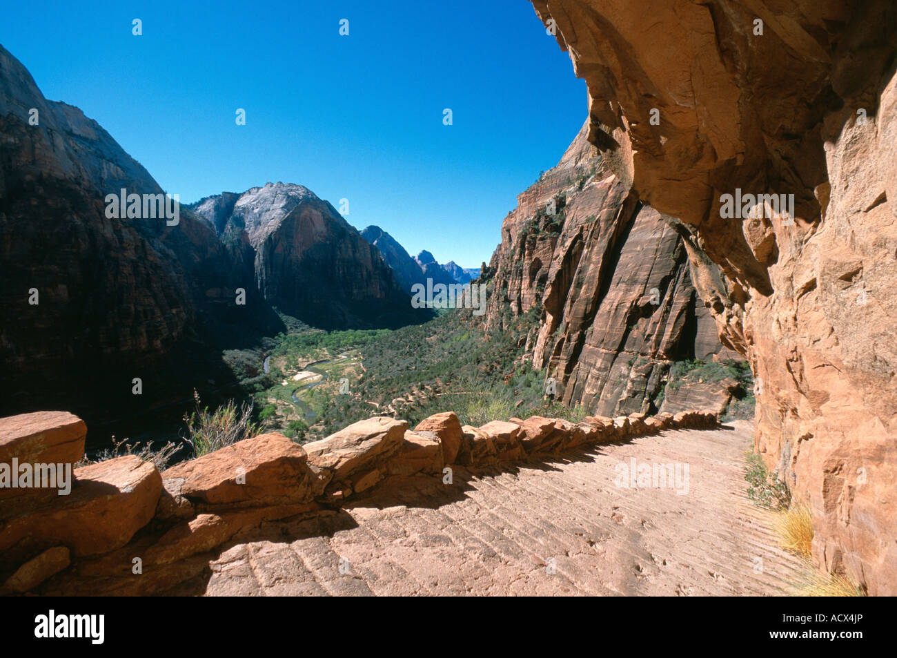 Hiking Trail to Angel's Landing Zion National Park Utah USA Stock Photo ...