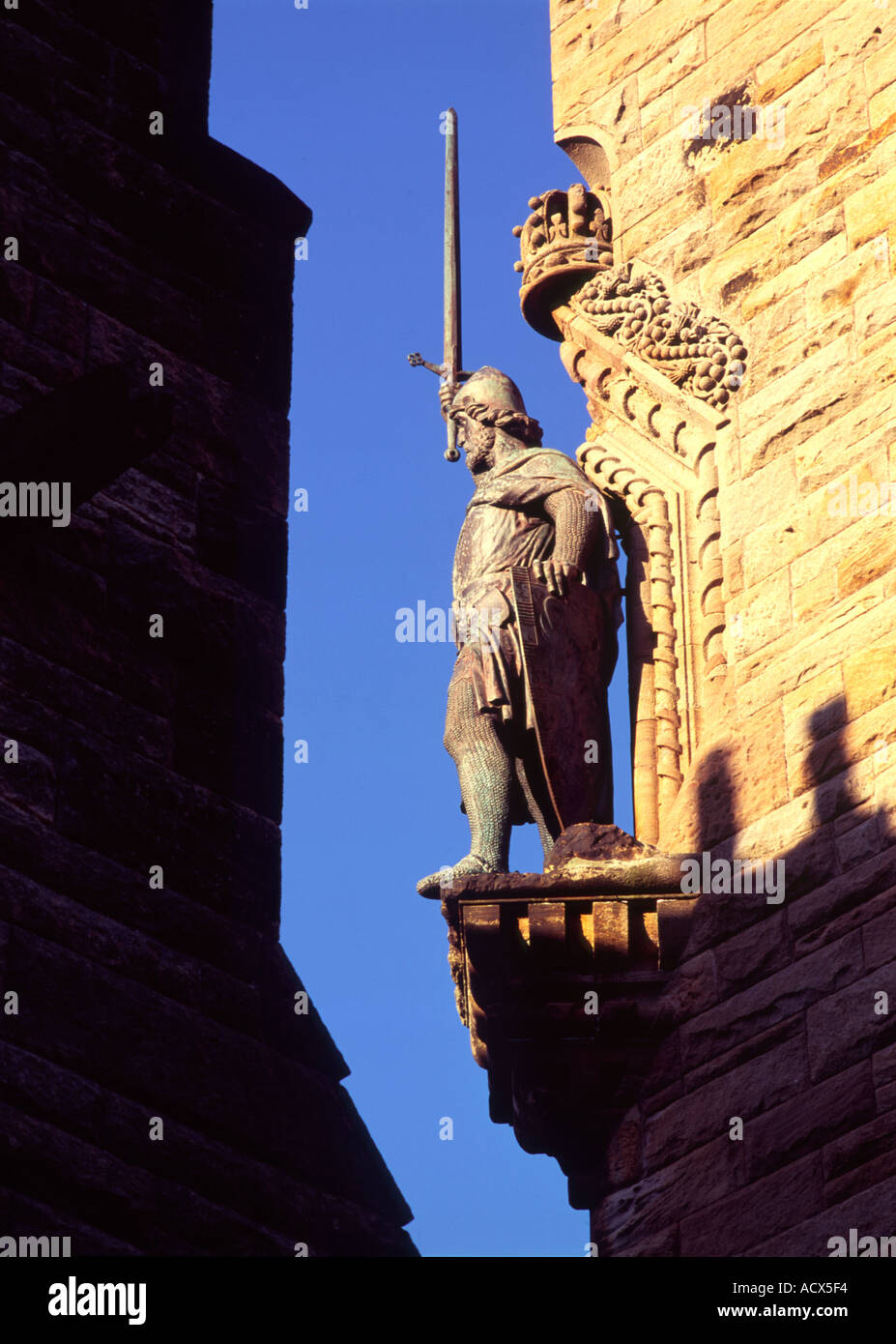 Detail of Statue of William Wallace The Wallace Monument near Stirling ...