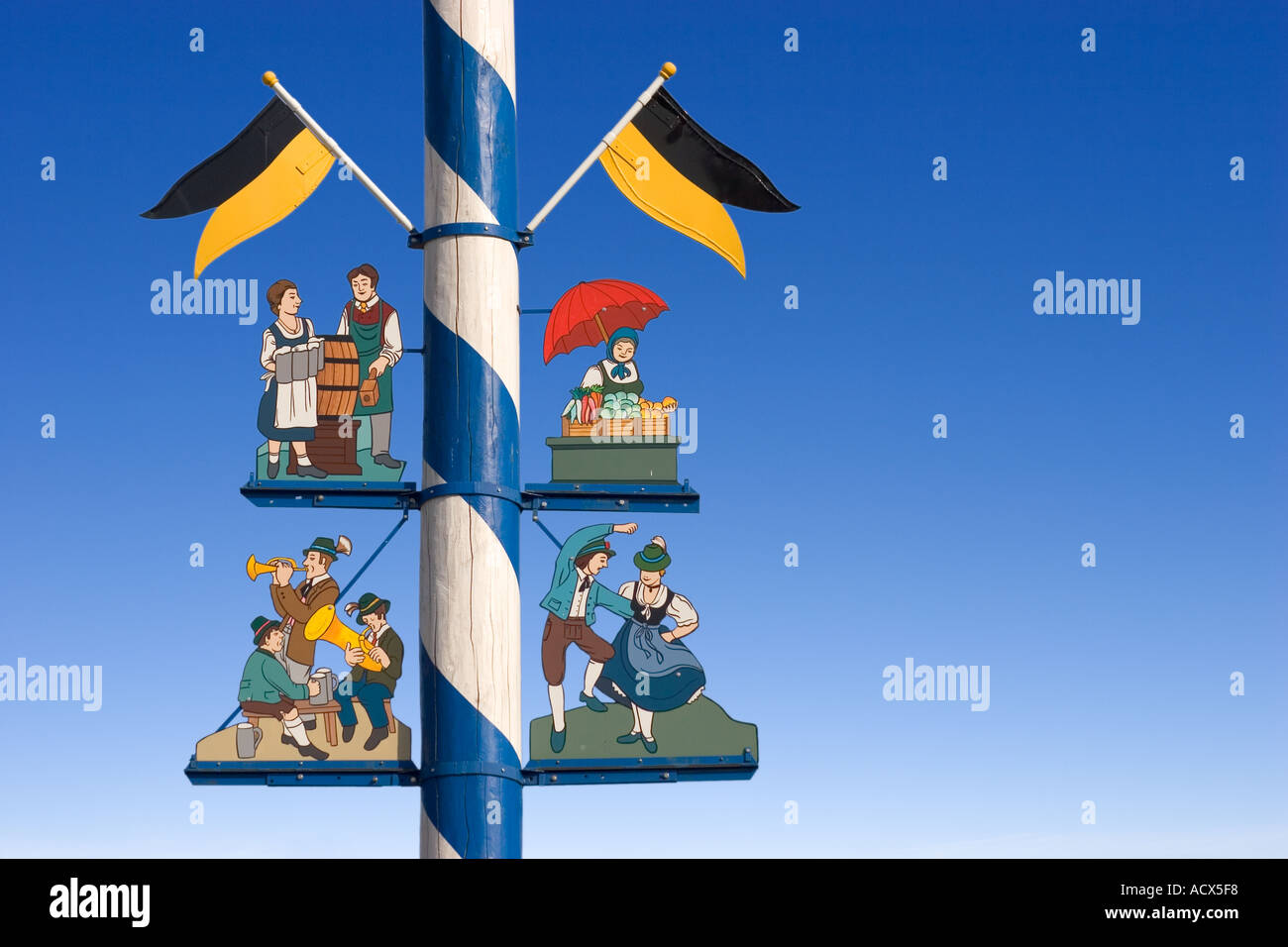 May tree on Viktualienmarkt Munich Upper Bavaria Germany property ...