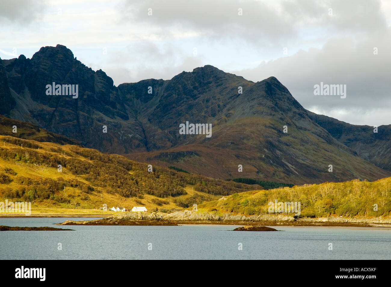 The peaks of Clach Glas and Garbh Bheinn over Loch Slapin, from near ...