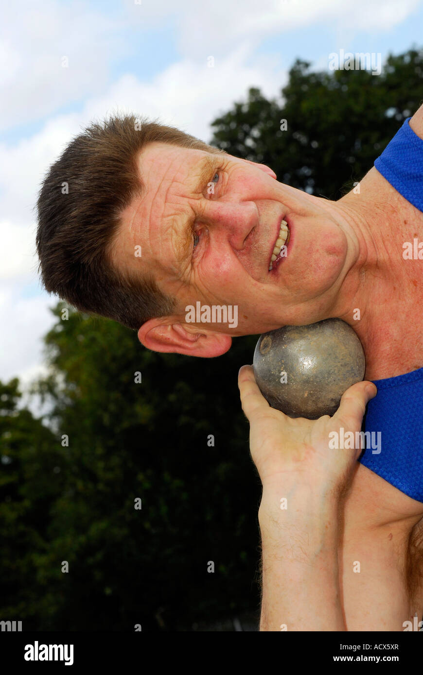 75 year old man who is a British shot put champion, Tooting, London, UK ...