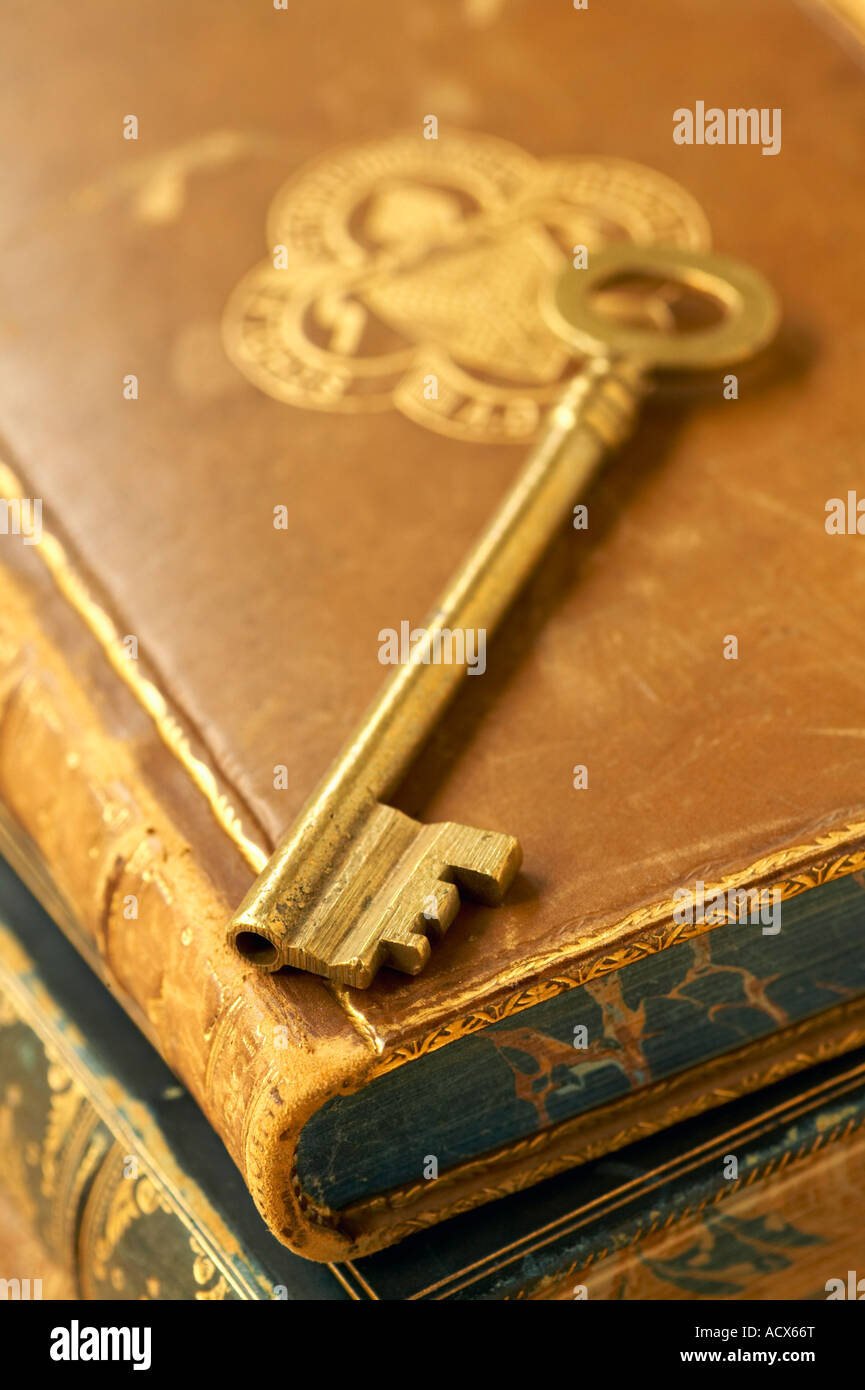 Brass antique key laying on hi-res stock photography and images - Alamy