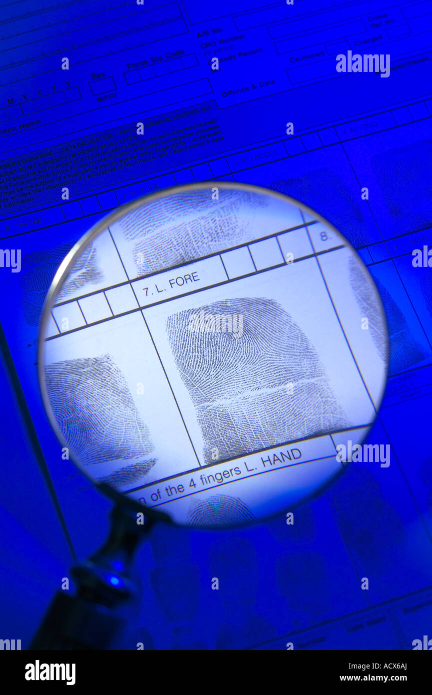 Finger prints and magnifying glass hi-res stock photography and images ...