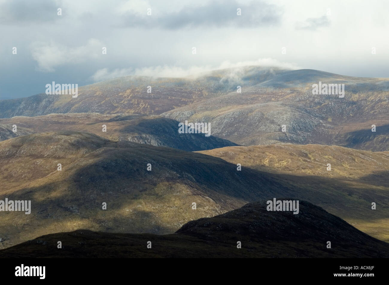 Braemore Forest from Sgurr Mór in the Fannich Forest, Highland Region ...