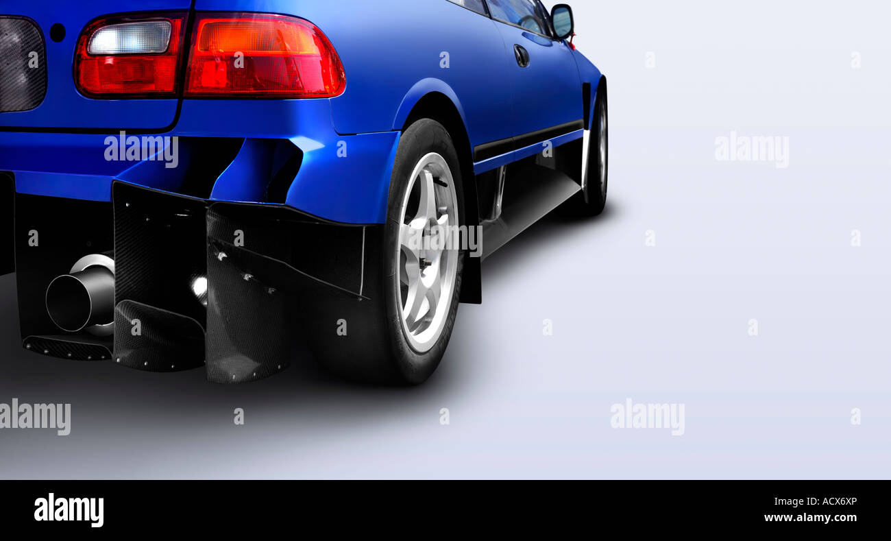 Blue powerful racing car Stock Photo - Alamy