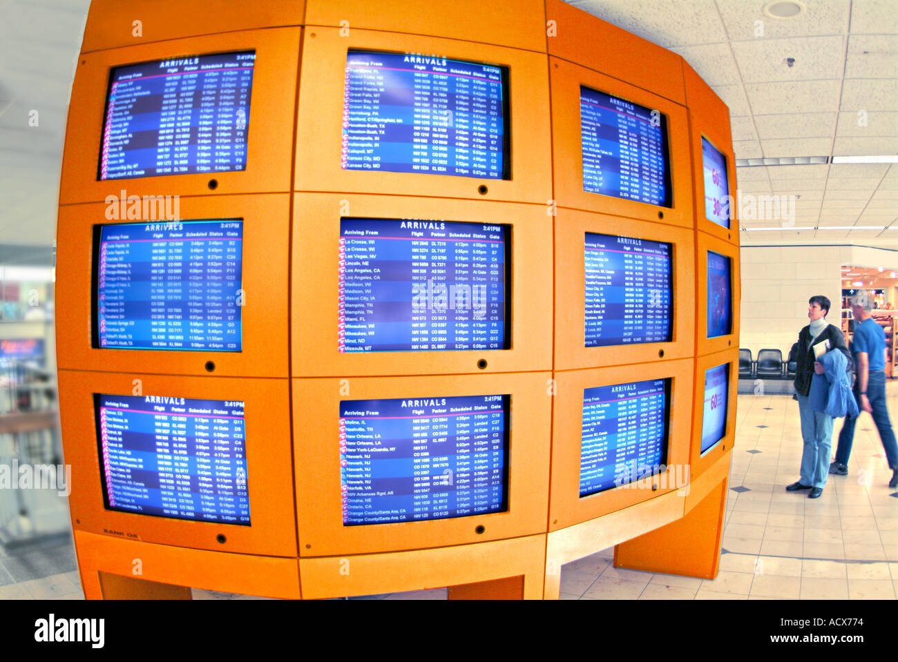 Multiple CRT TV monitors at airport Stock Photo - Alamy