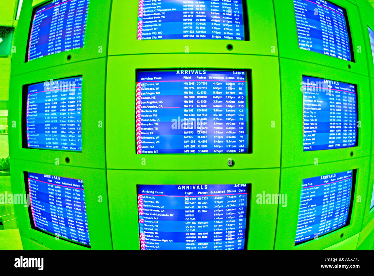 Multiple CRT TV monitors at airport Stock Photo - Alamy