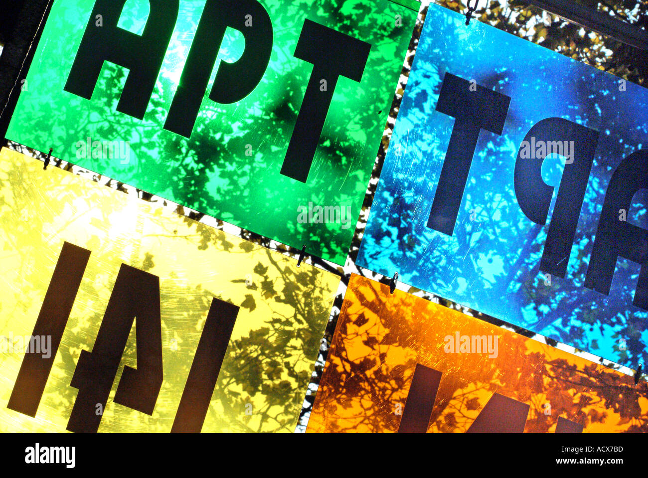 Colorful translucent sign and numbers Stock Photo - Alamy