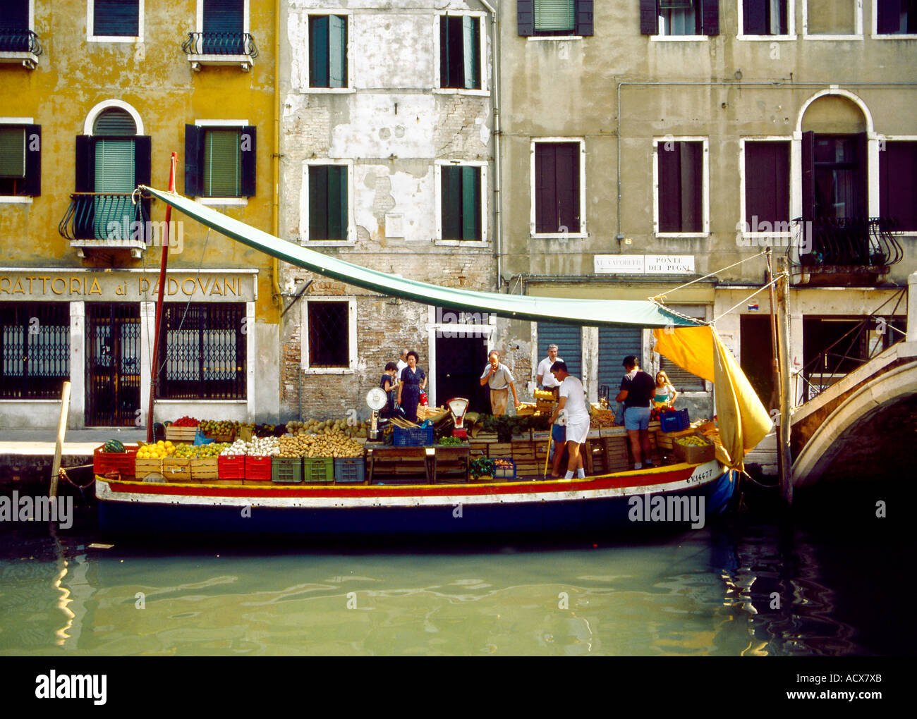 Venetian floating produce market Stock Photo - Alamy