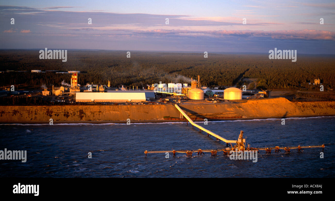 An aerial view of the Nikiski oil terminal in Alaska, USA Stock Photo ...
