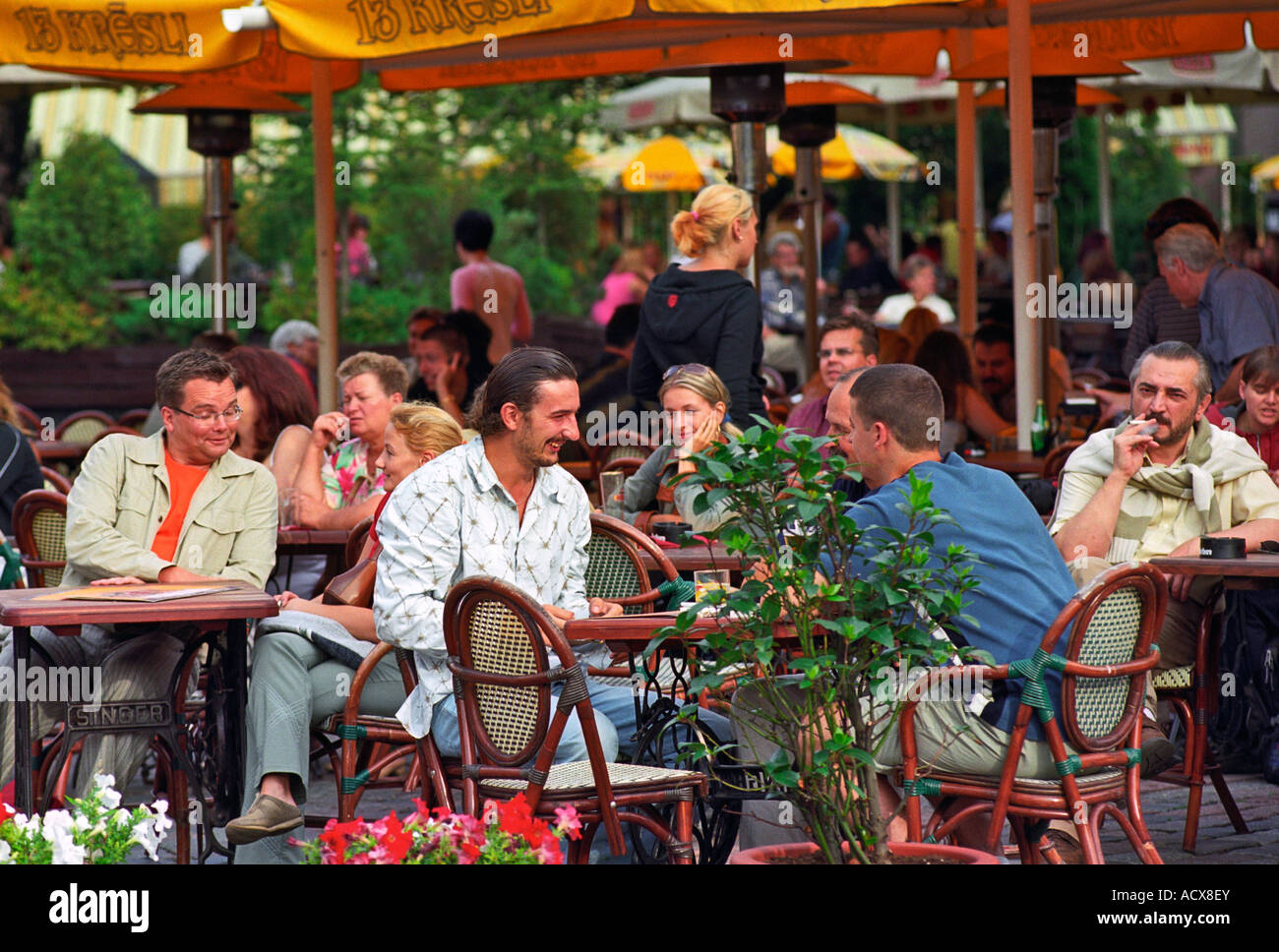 Street cafe in the Old Town, Riga, Latvia Stock Photo - Alamy