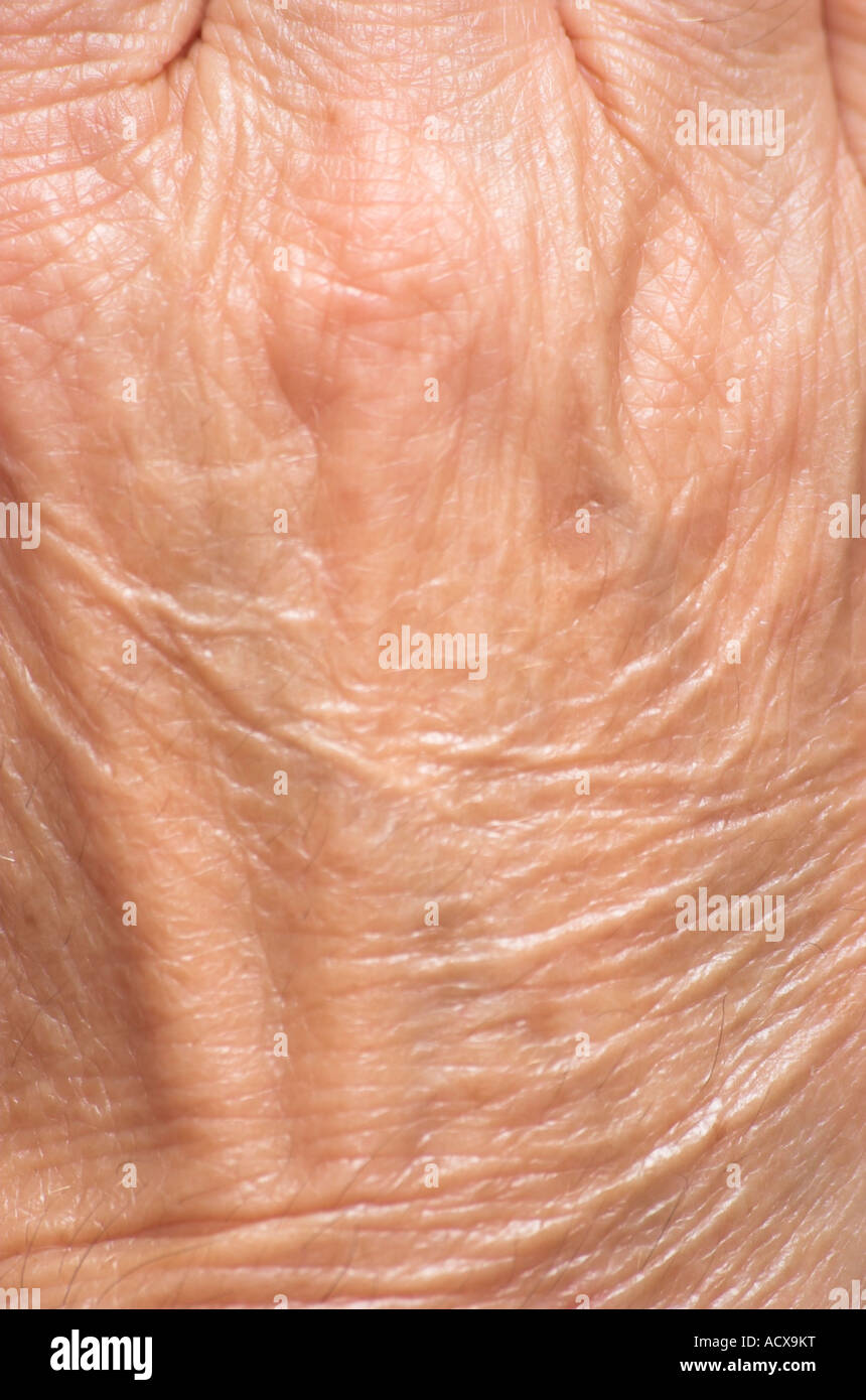 Mature woman close up of back of hand Stock Photo - Alamy