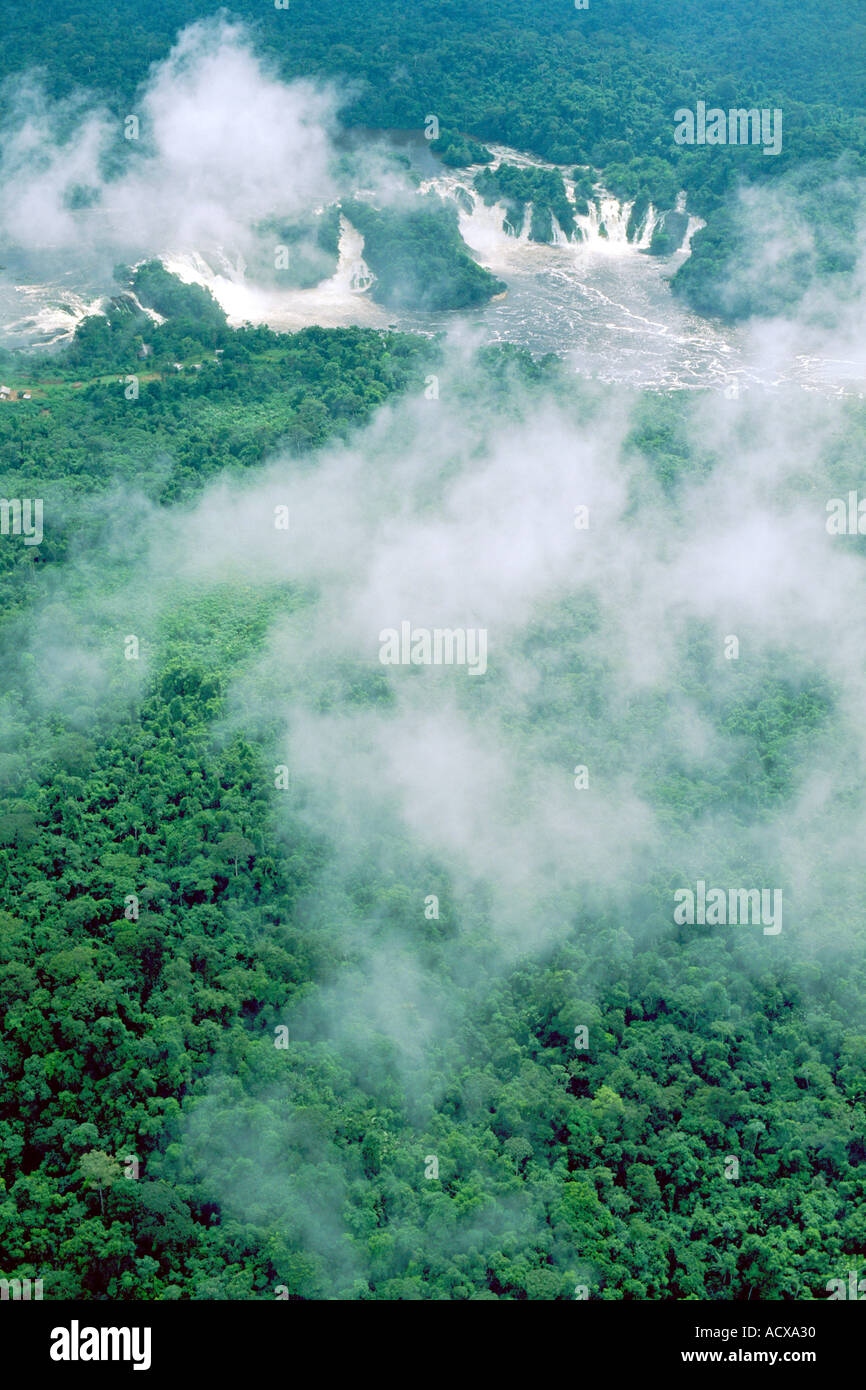 Venezuela Bolivar State Guyana Shield aerial of Salto Para Para Falls ...