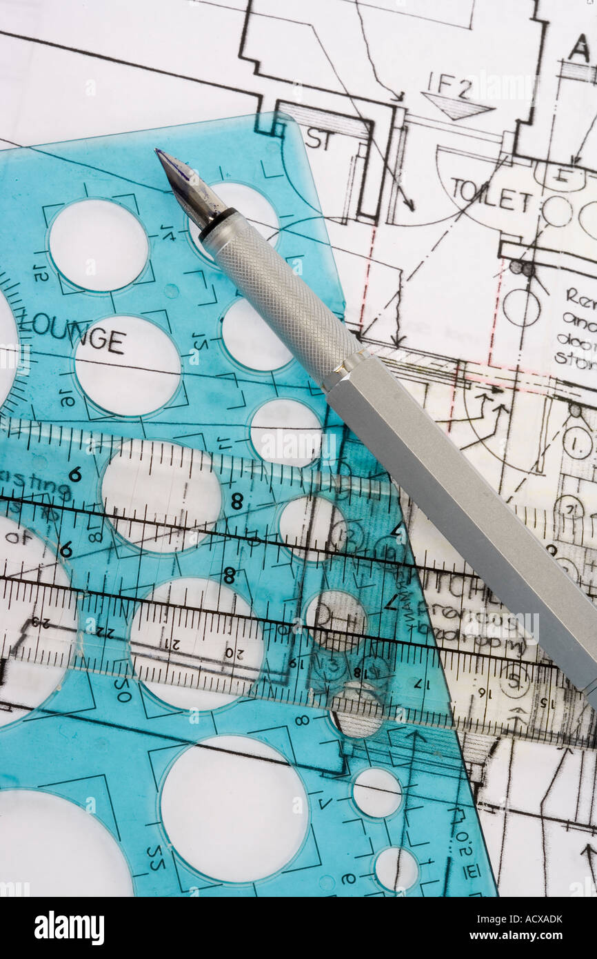 drawing pen and tools Stock Photo - Alamy