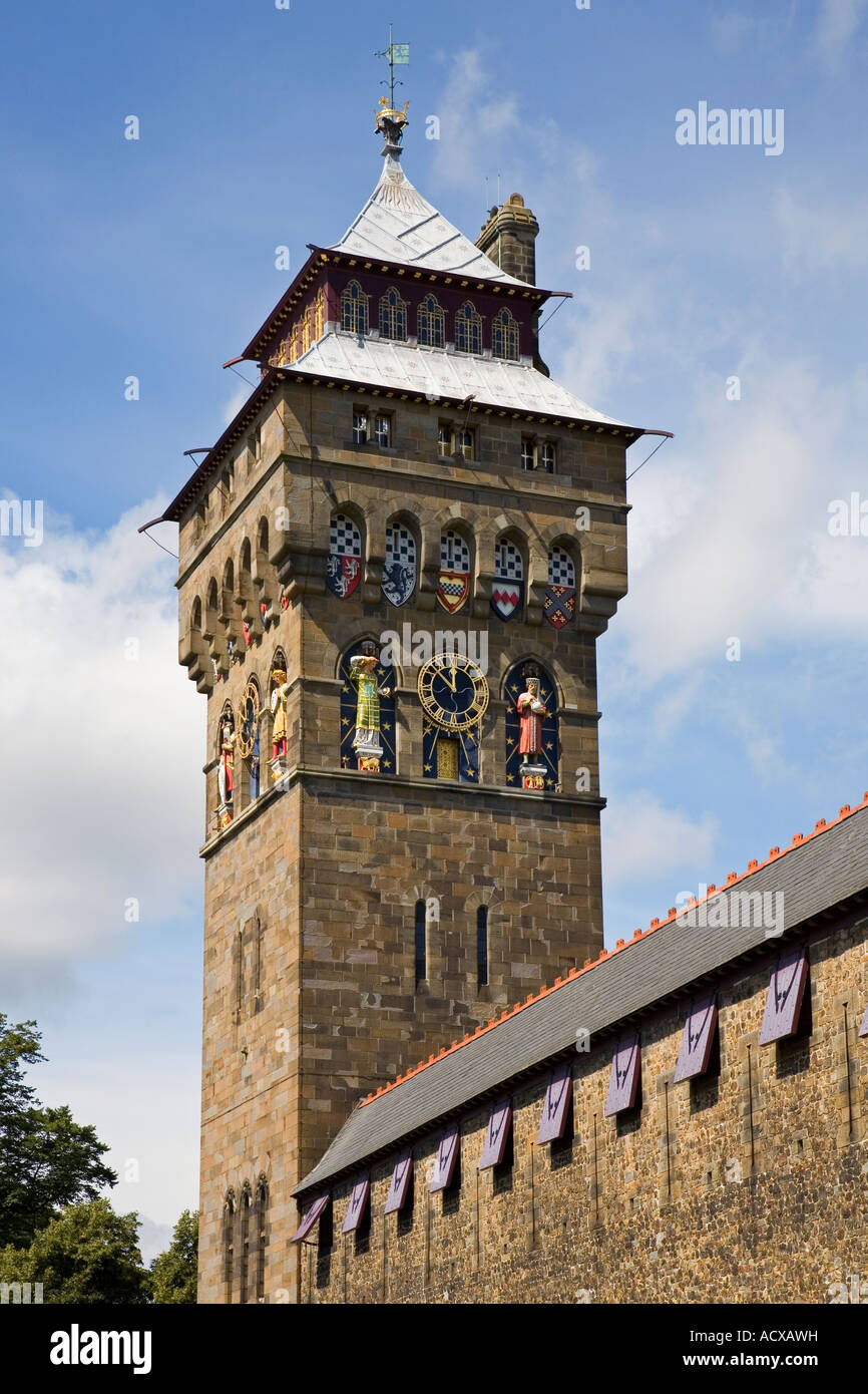 Ornate clock tower cardiff castle hi-res stock photography and images - Alamy